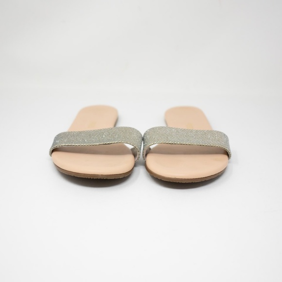 TKEES | Shoes | New Tkees Alex Glitter Sparkle Gold Neutral Open Toe ...